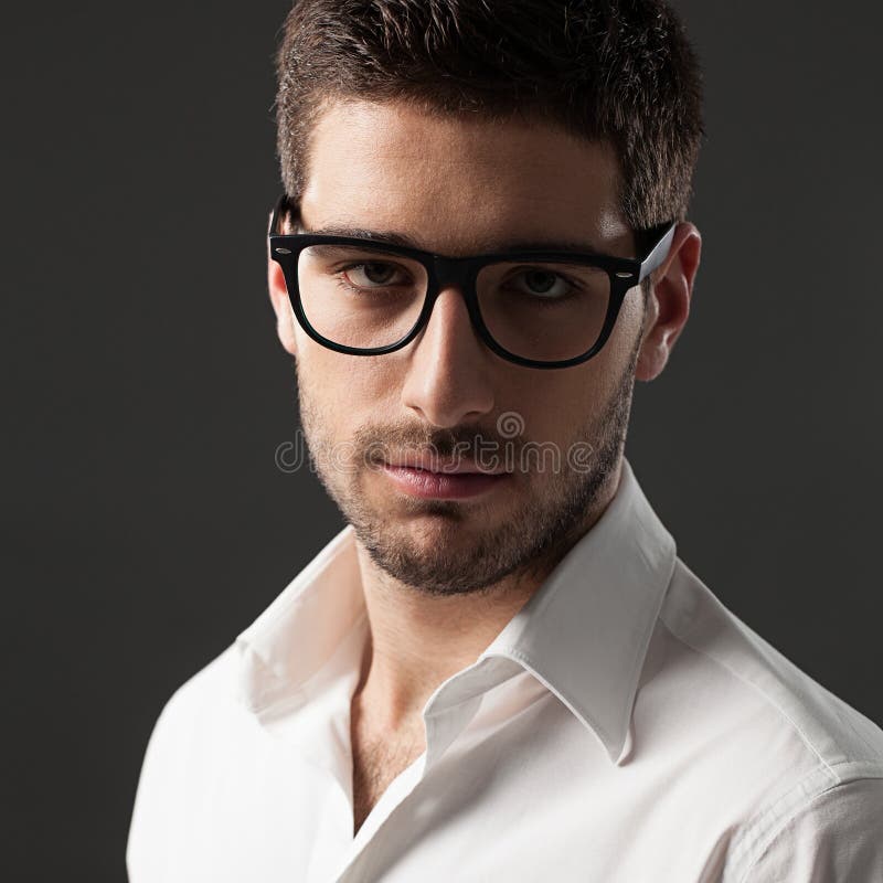 Young Man With Glasses Stock Image Image Of Cool Hair 34867337