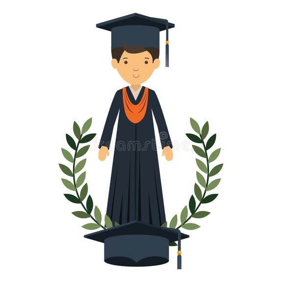 Young Man Graduating Avatar Character Stock Vector - Illustration of ...