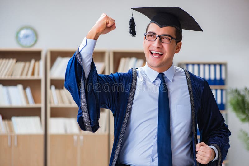 The Young Man Graduating from University Stock Image - Image of ...