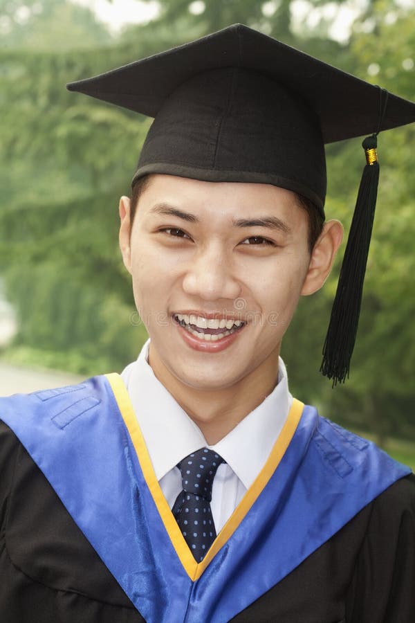 Young Man Graduating from University, Close-Up Portrait Stock Photo ...