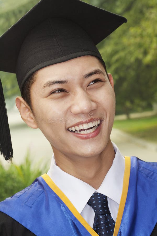 Young Man Graduating from University, Close-Up Portrait Stock Image ...