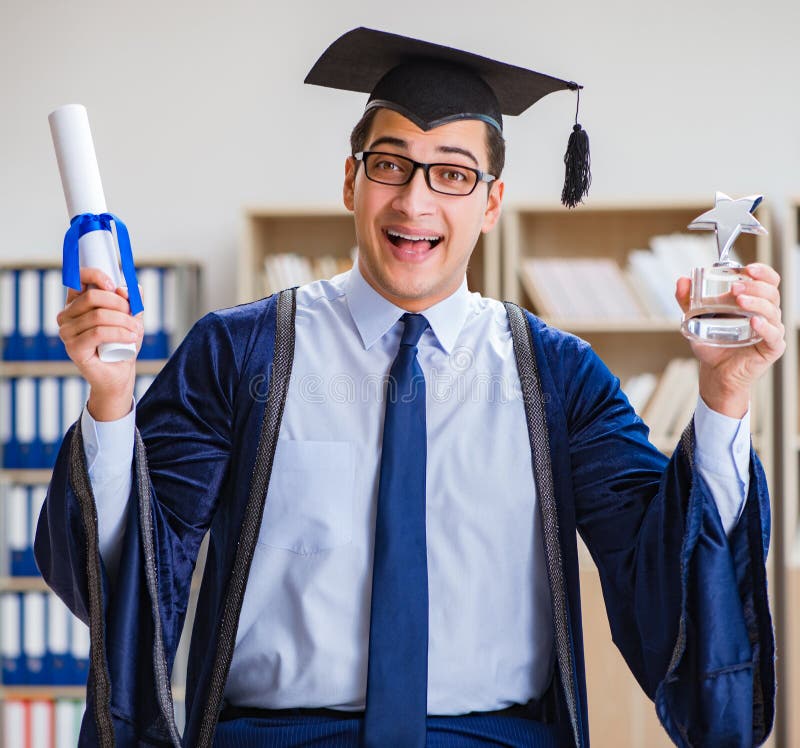 Young Man Graduating from University Stock Image - Image of certificate ...