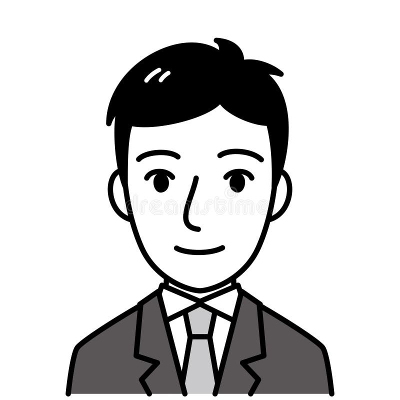Man Vector Illustration Black And White Stock Vector Illustration