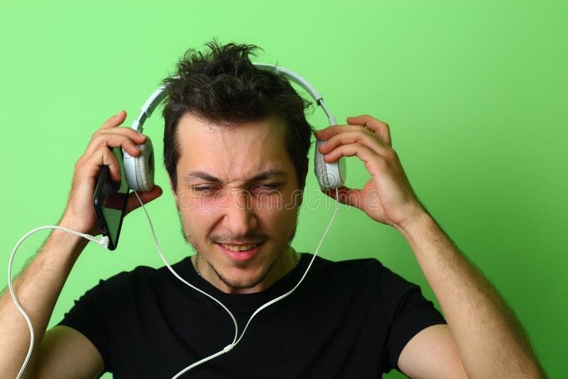Young Man or Guy on a Light Green Background. Emotion of Fatigue and ...