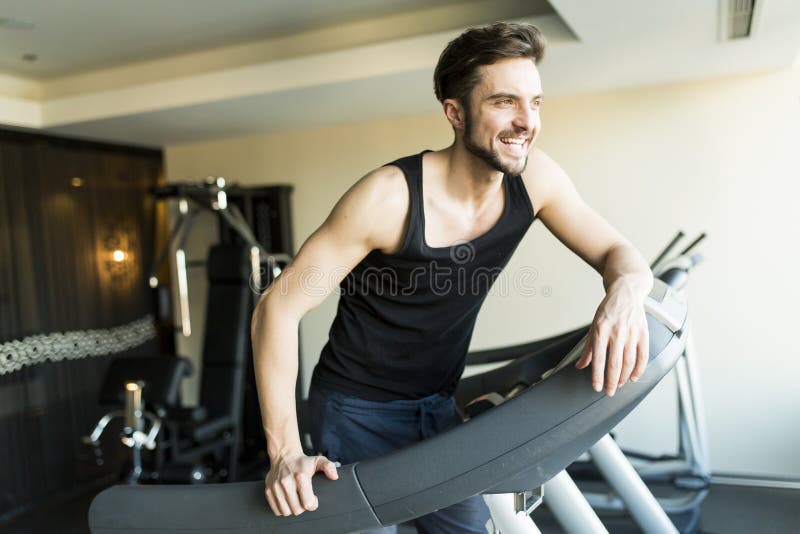 Young man in the gym stock photo. Image of caucasian - 79321452