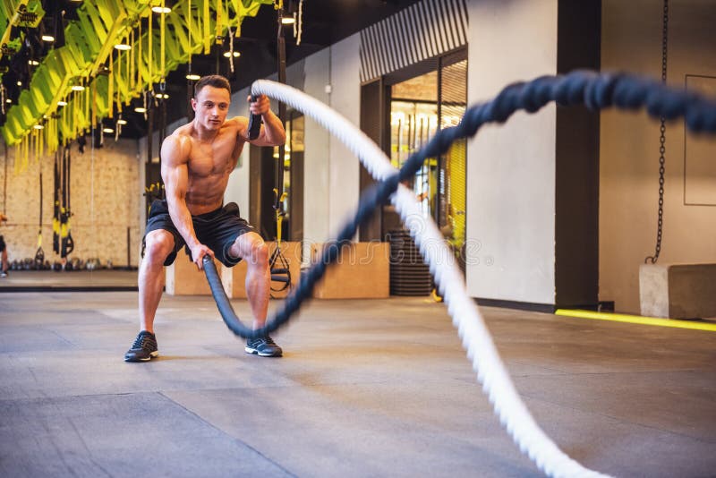 Young man in gym stock photo. Image of muscles, shape - 294211678