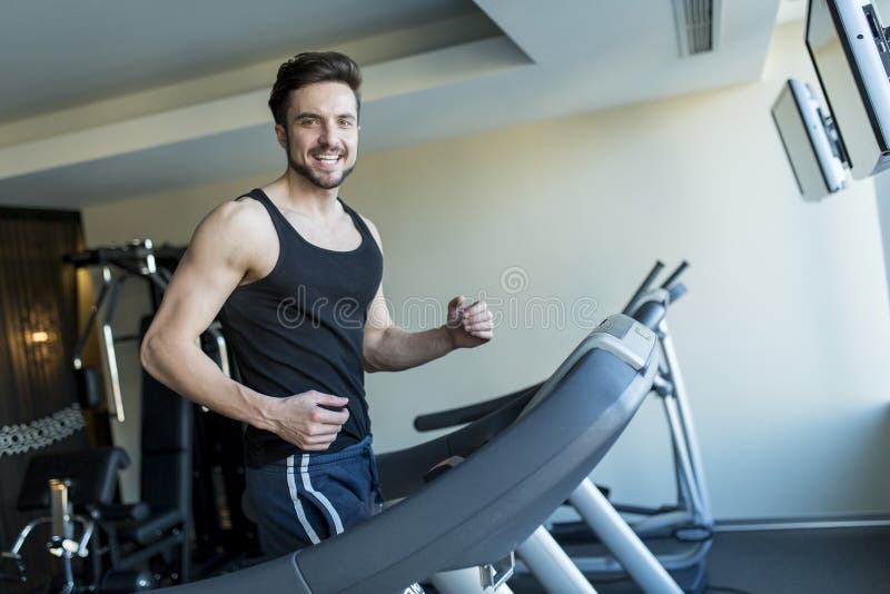 Young man in the gym stock photo. Image of caucasian - 53552104