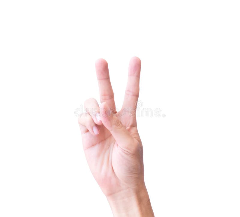 V Sign, Victory Sign Old Woman Hand On White Background Stock Image ...