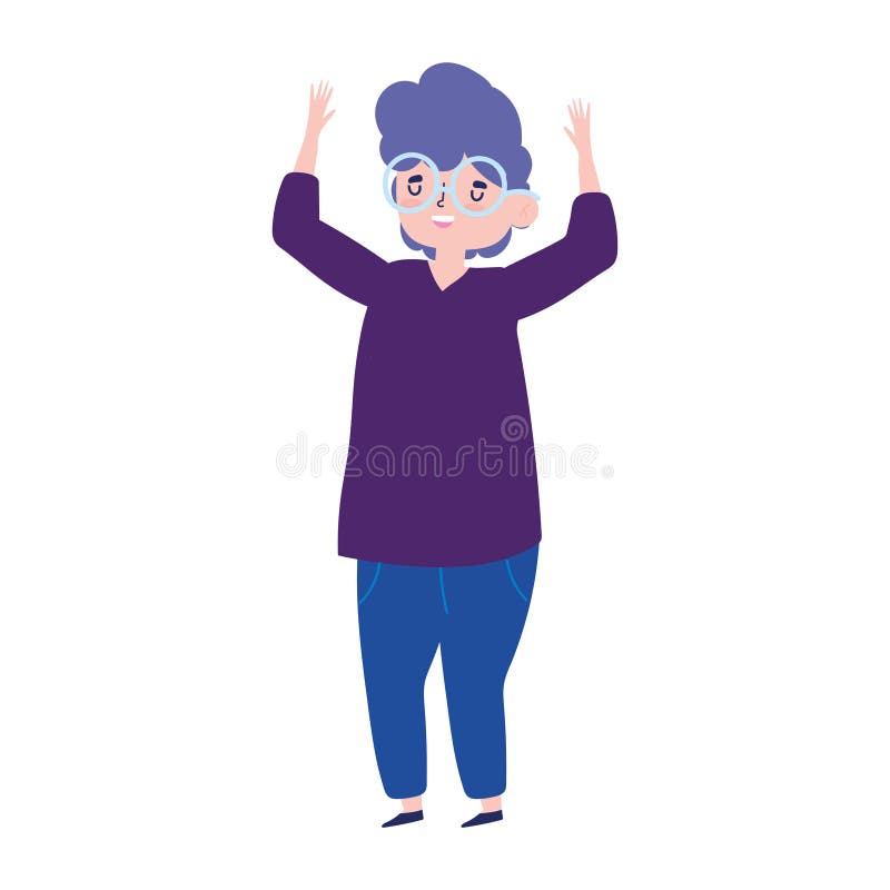 Young Man Hands Up Cartoon Character Isolated Design Icon Stock Vector ...