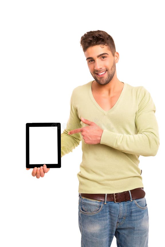 Young man stock image. Image of happy, front, digital - 31389467