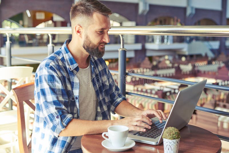 Young Man Having Coffee Break Stock Photo - Image of break, coffee ...