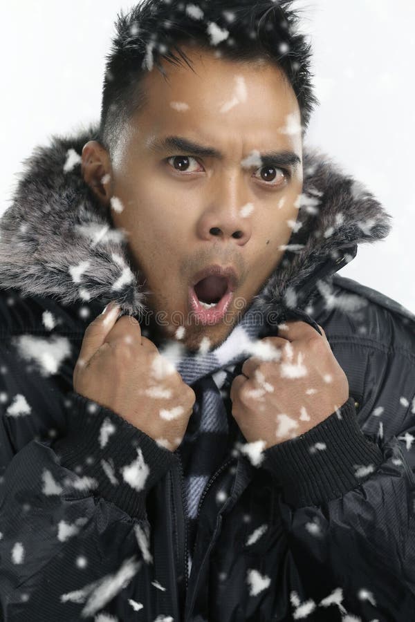 Young man having cold stock photo. Image of snow, person - 60262326