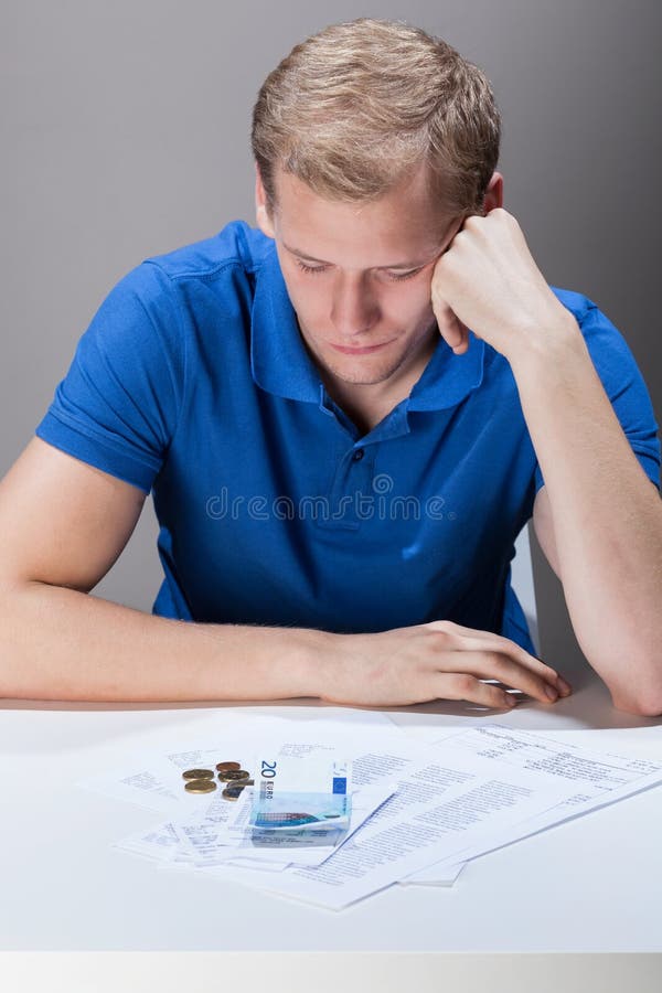 Young Man Having Financial Problems Stock Image - Image of bill, male ...