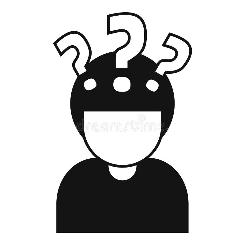 Young Man Having Many Questions with Question Marks Over His Head Stock ...