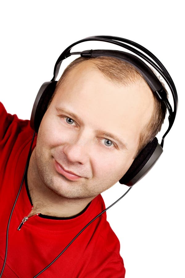 Young man in headphones stock photo. Image of adult, audio - 14454866