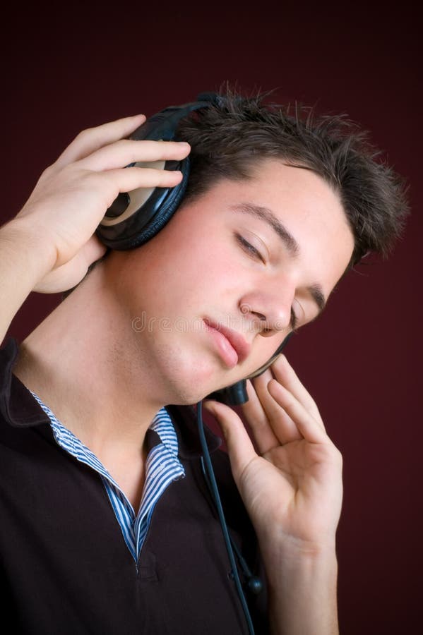 Young man with headphones stock photo. Image of face, male - 7991184