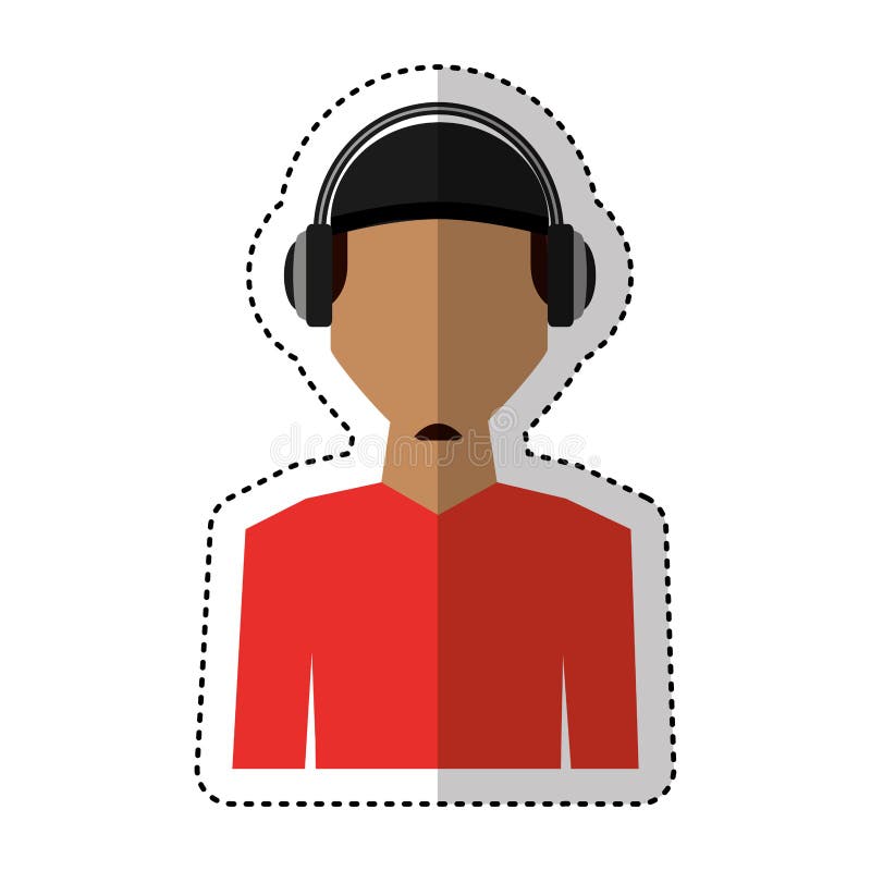 Young Man with Headset Character Stock Illustration - Illustration of ...