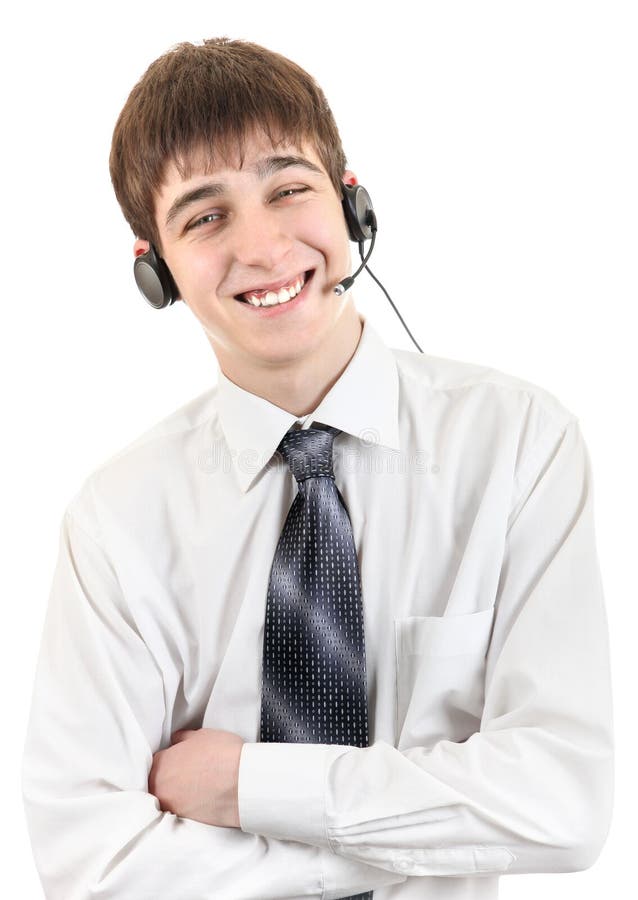 Young Man with Headset stock photo. Image of beautiful - 30613798