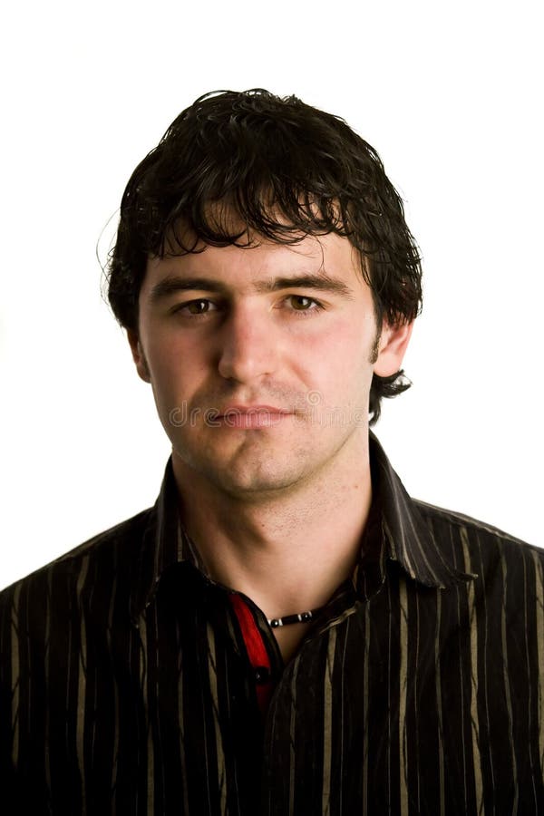 Young Man Headshot Isolated on White Stock Photo - Image of close ...