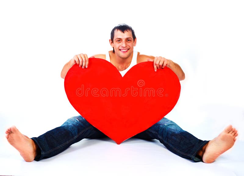 Young man with a heart stock image. Image of bring, lover - 12475499