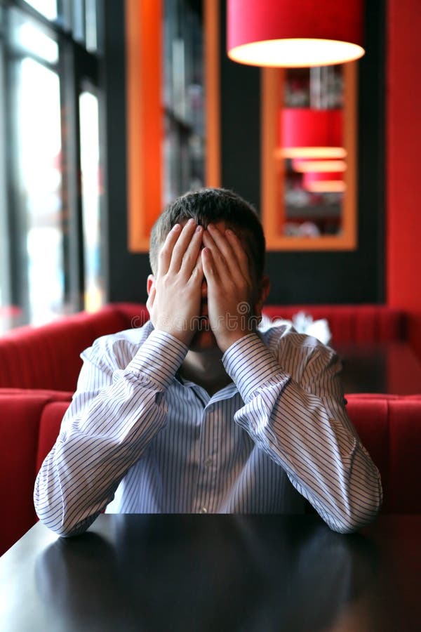Young Man Hide His Face stock image. Image of grief, person - 29548203