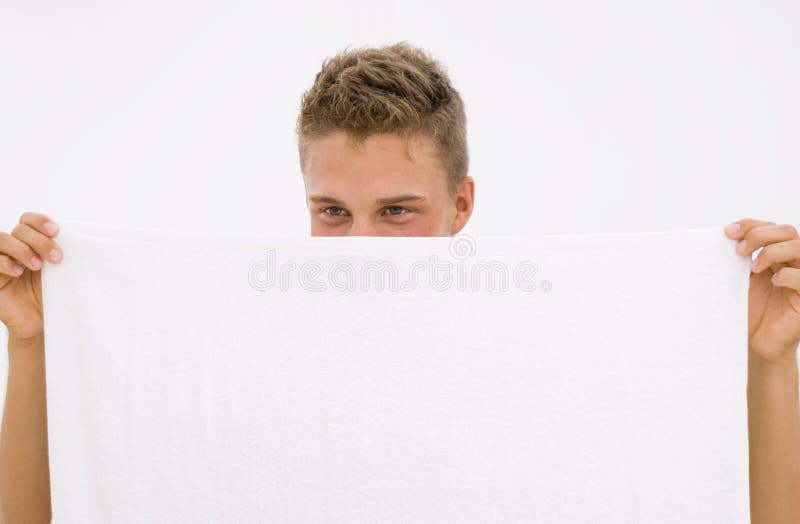 Young man hiding himself stock image. Image of portrait - 11109521