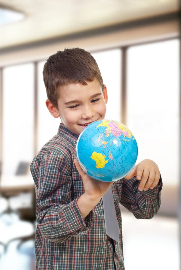 Young Man Hold in Palms Earth World Globe Stock Image - Image of globe ...
