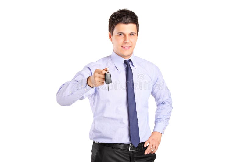 Young Man Holding a Car Key Stock Image - Image of caucasian ...