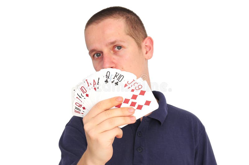 Man Holding Cards stock photo. Image of competition, isolated - 3701756