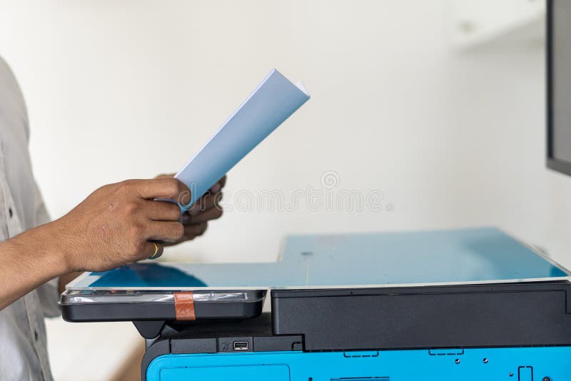 Young Man Holding Documents on Board Print in the Document Concept ...