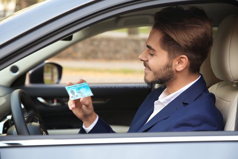 Young Man Holding Driving License Stock Image - Image of learn ...