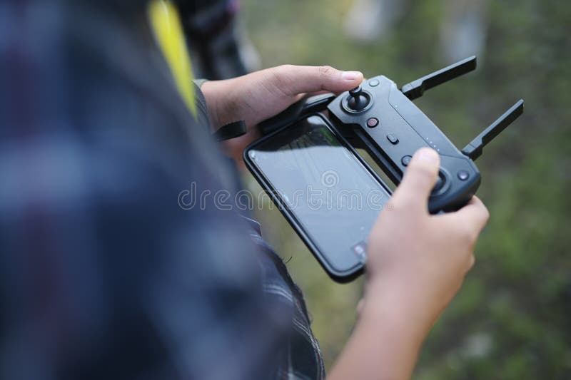 Young Man are Holding His Drone Controller Stock Photo - Image of drones, relaxing: 268594628