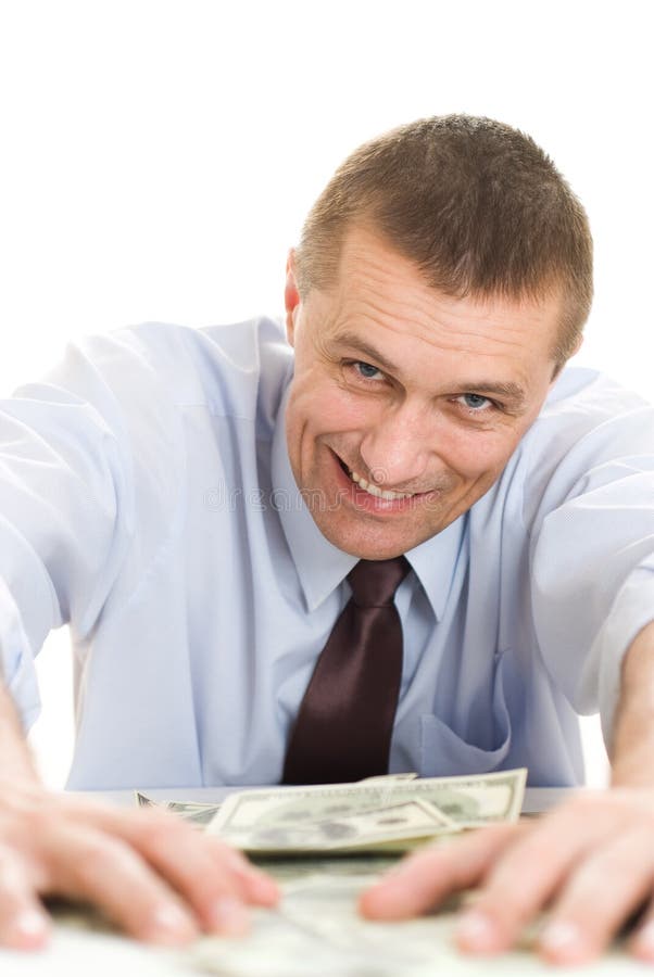 Young man holding money stock image. Image of business - 14512731