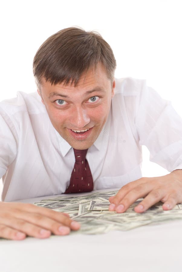 Young man holding money stock image. Image of isolated - 16381787