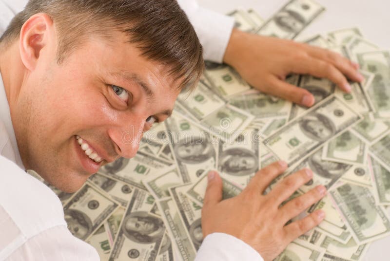 Young man holding money stock photo. Image of planning - 16381802