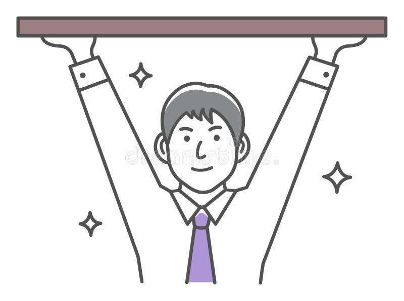 Young Man Holding Object Above. Vector Illustration Stock Vector ...