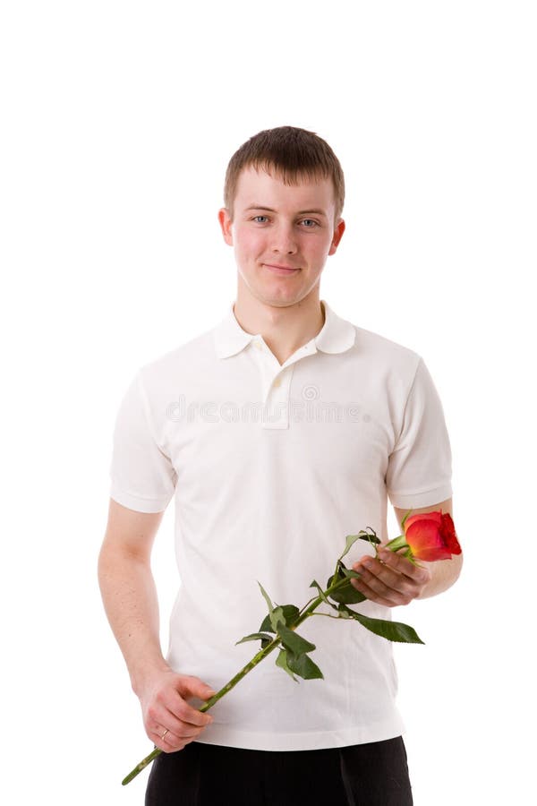 Young man holding rose stock photo. Image of rose, lifestyle - 9120594