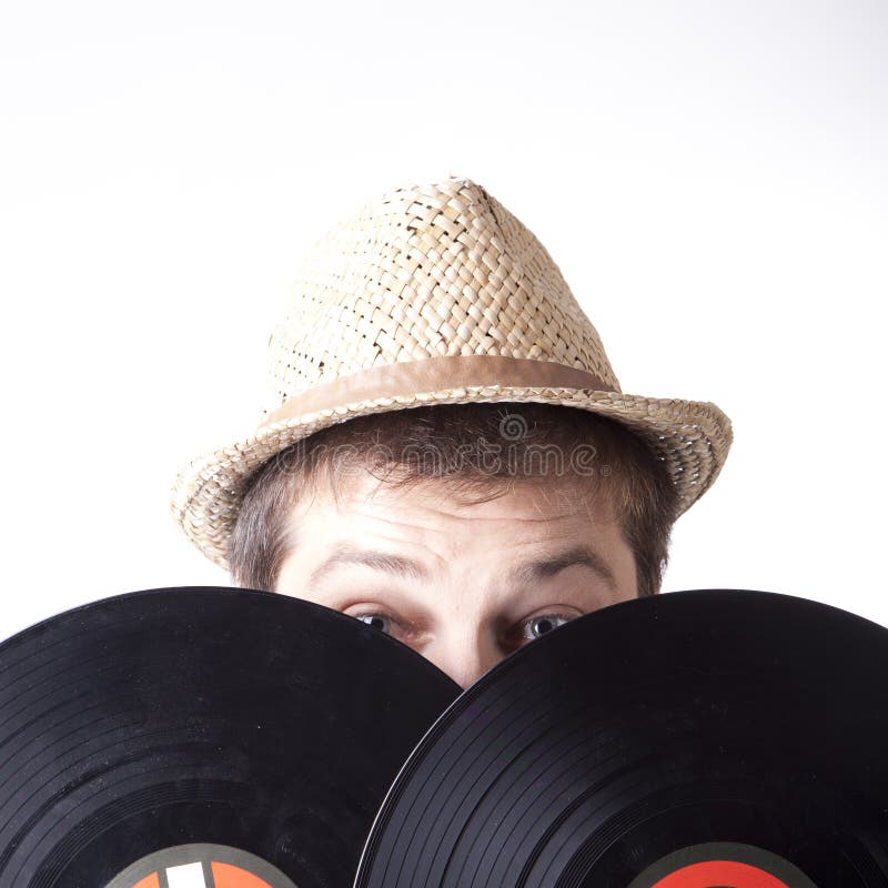 Young Man Holding Two Vinyl LP-s Stock Photo - Image of black, hand ...