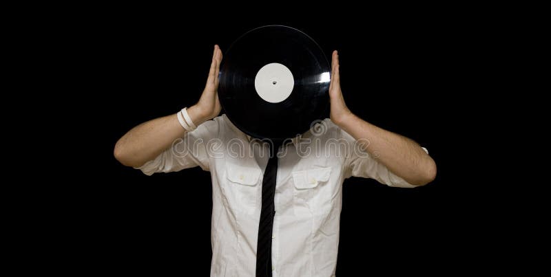 Young Man Holding Vinyl Record Stock Photo - Image of record, party ...