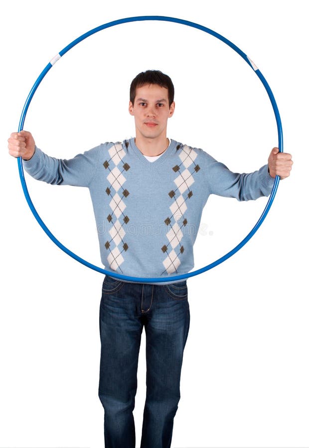Young man holds sport hoop stock image. Image of cheerful - 4461551