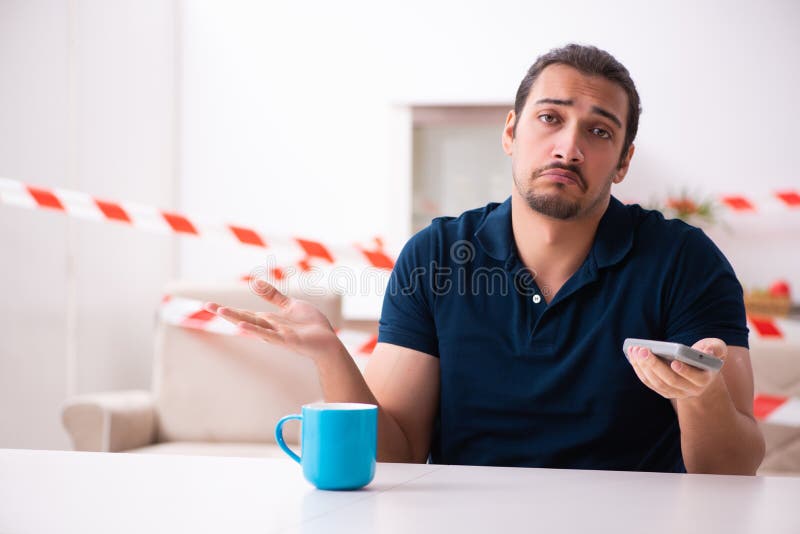 Young Man at Home in Self-isolation Concept Stock Photo - Image of ...