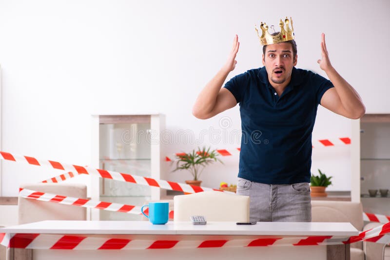 Young Man at Home in Self-isolation Concept Stock Photo - Image of ...