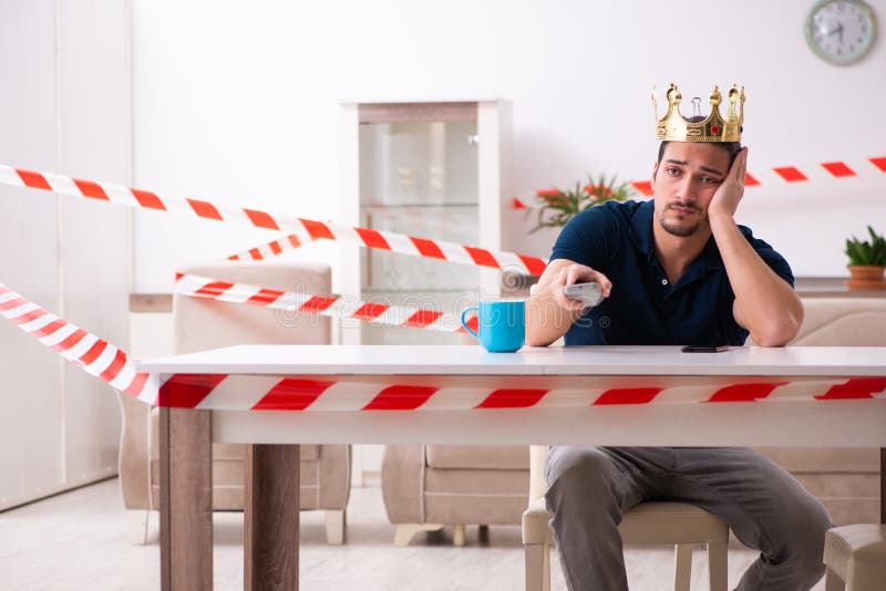 Young Man at Home in Self-isolation Concept Stock Photo - Image of ...