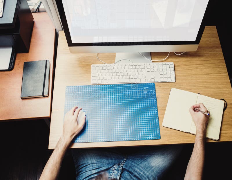 Young Man at Home Using a Computer Stock Image - Image of idea ...