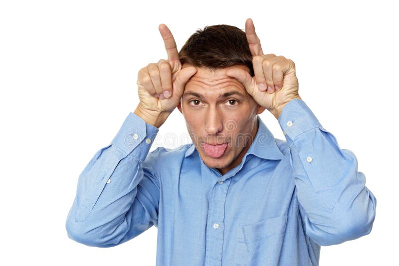 Young man with horns stock photo. Image of professional - 42766390