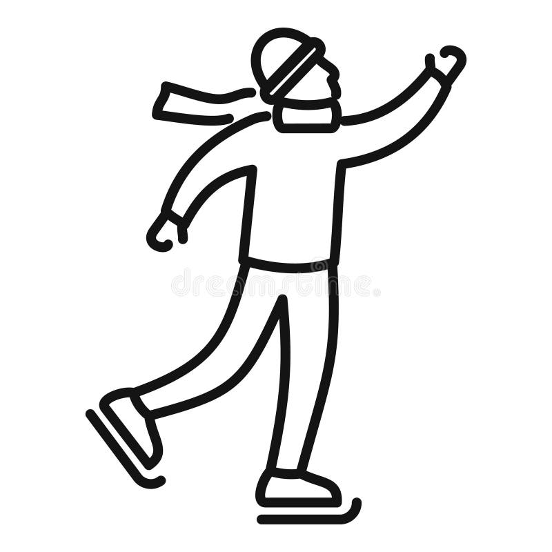 Young Man Ice Skating Wearing Winter Clothes Having Fun Stock Vector ...