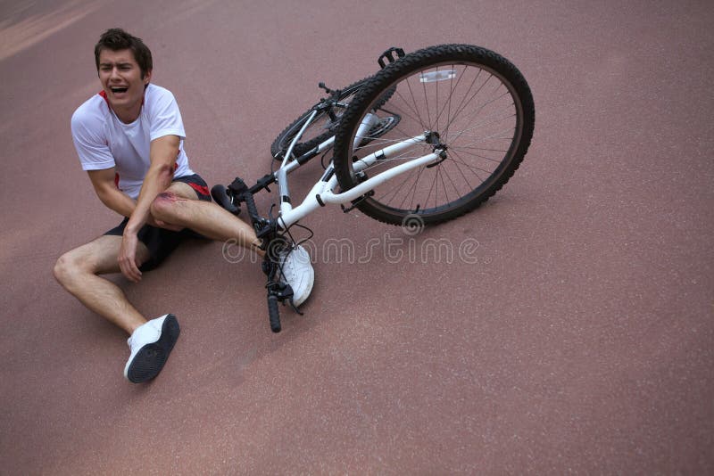 Young Man Injured during Riding a Bike Stock Image - Image of dangerous ...