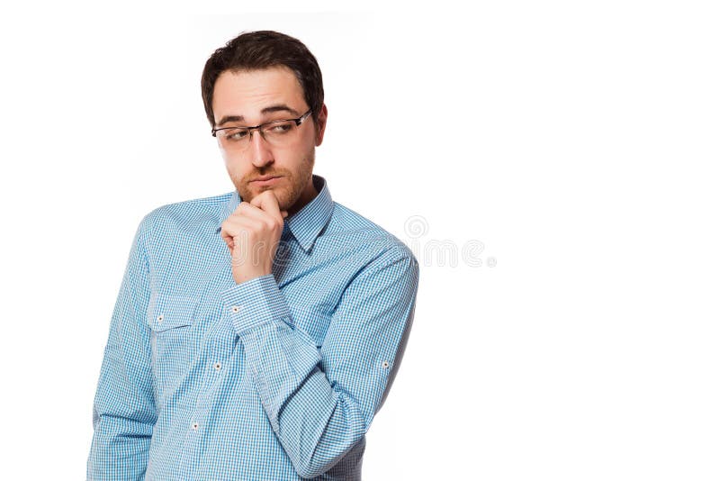 Young Man Interested Expression Isolated on White Background Stock ...