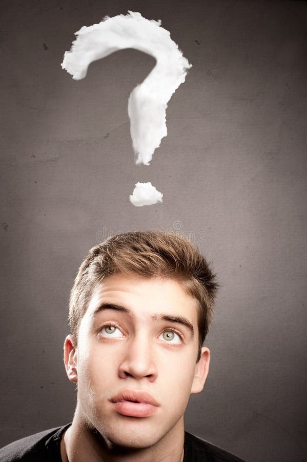 Young Man with an Interrogation Symbol Stock Image - Image of student ...