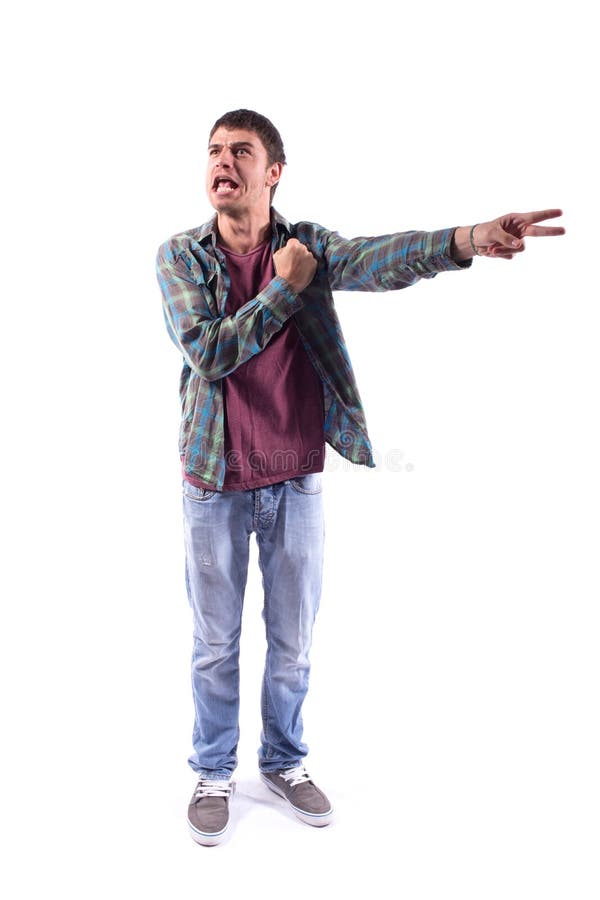 Young Man Isolated on White Stock Image - Image of adult, negative ...